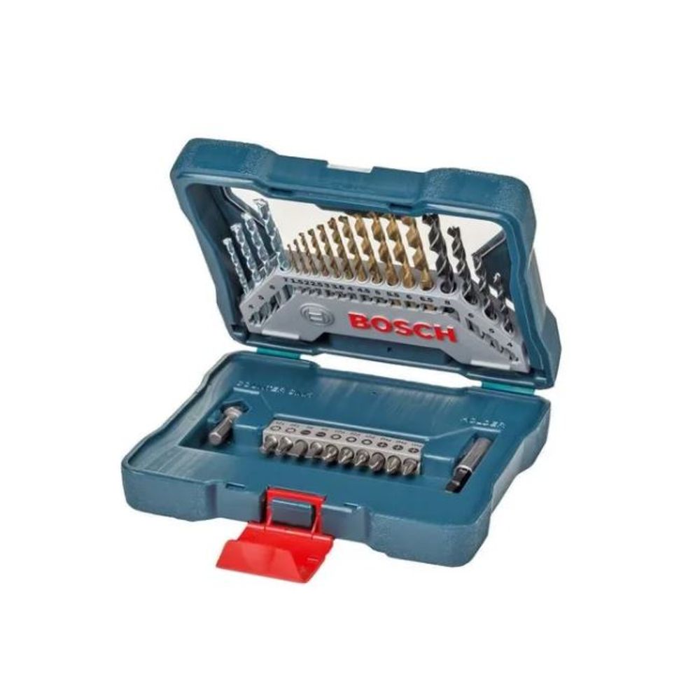 KIT PONTAS E BROCAS EM TITÂNIO X-LINE COM 30 UNIDADES 2607017401 BOSCH ...