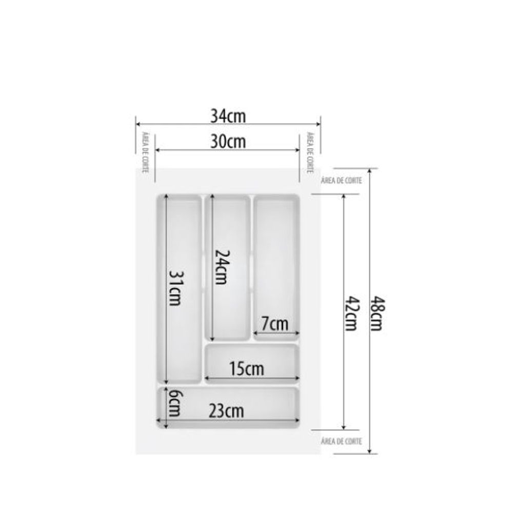 DIVISÃO DE TALHERES 300X480X50MM BRANCO 051-BR CANGO | Casa do ...