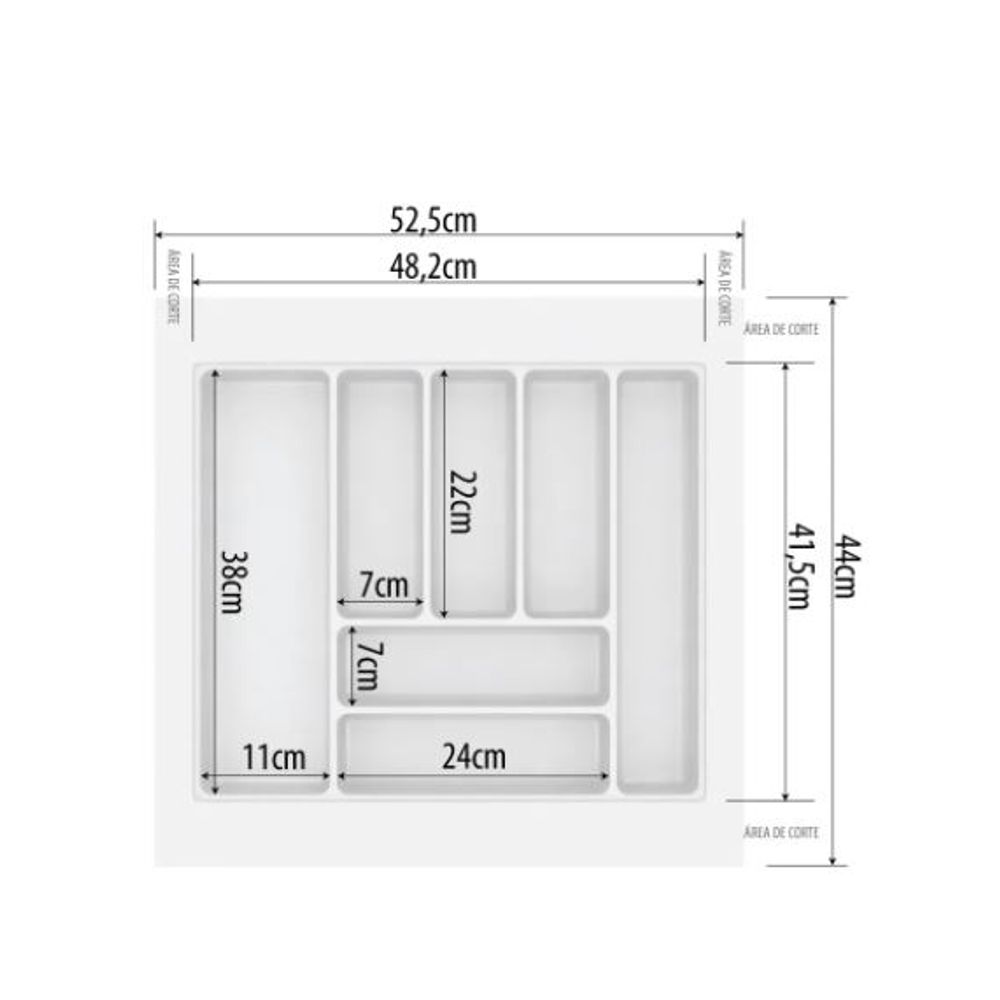 DIVISÃO DE TALHERES 525X440X50MM BRANCO 0804-BR CANGO | Casa do ...